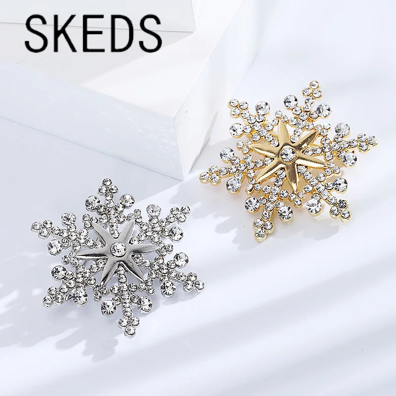 SKEDS-Fashion-Women-Elegant-Crystal-Snowflakes-Clothing-Brooches-High ...