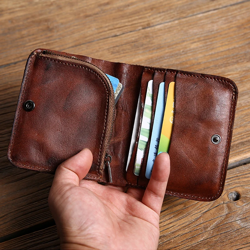 Men-Original-Leather-Wrinkle-Wallet-Credit-Card-Zip-Coin-Pocket-Mini ...