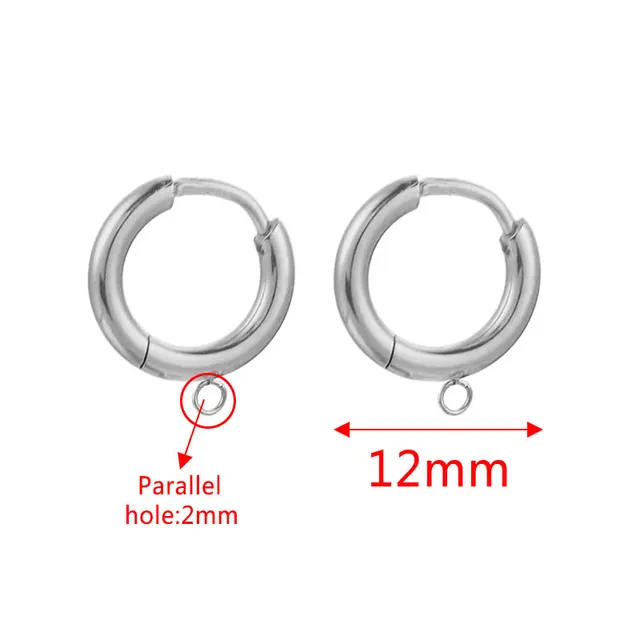 10pcs Gold Stainless Steel Hoop Earrings Hooks Round Earring Post for ...
