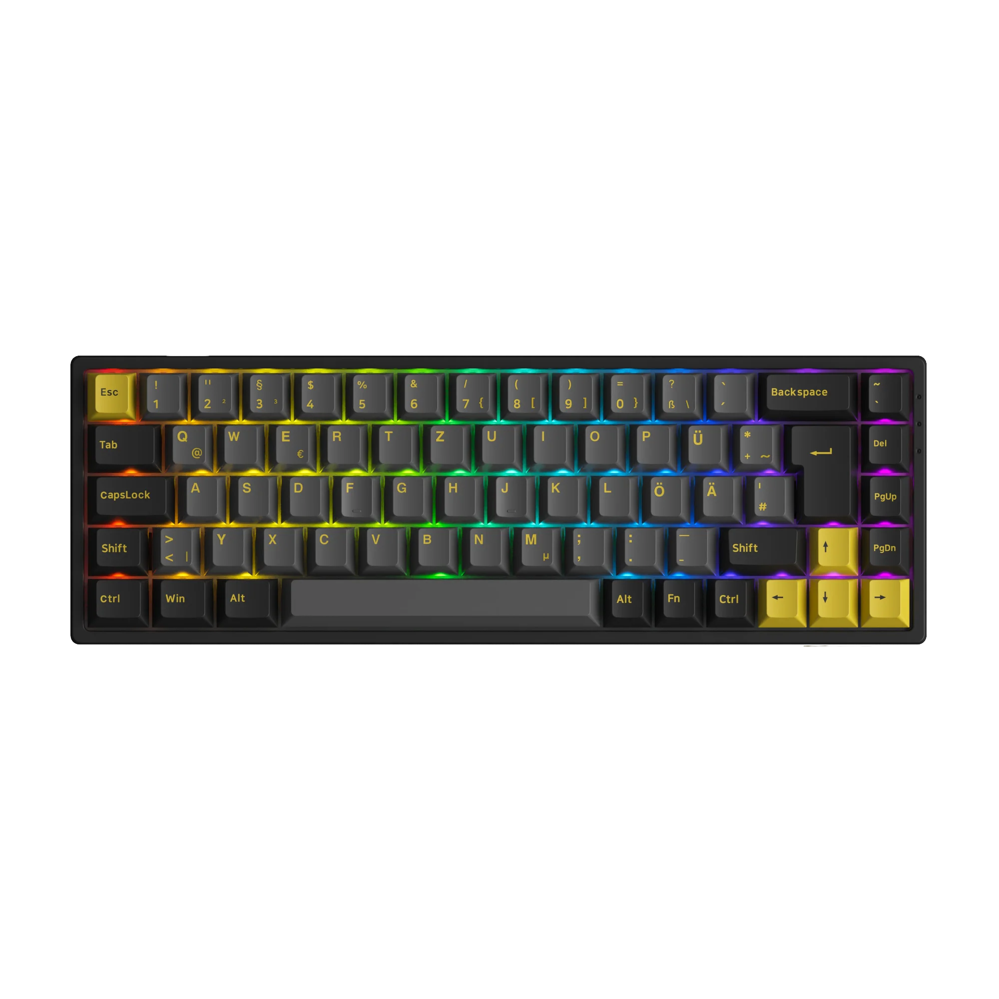 Akko 3068b plus preto & ouro iso de/uk/nordic layout rgb quente swap ...