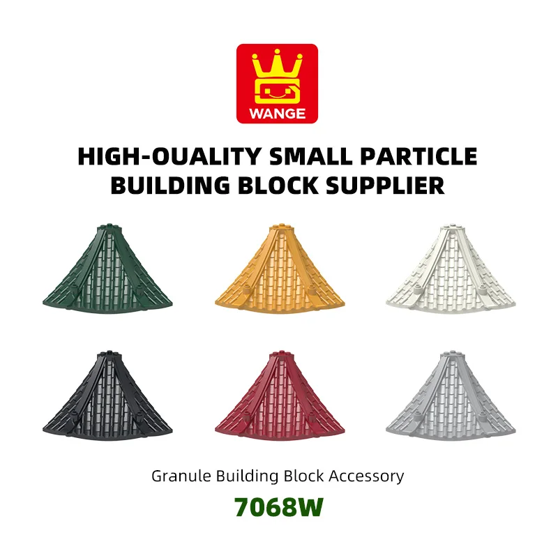 WANGE 3Pcs/Lot 7068W Octagonal pointed roof tiles Block Moc Color ...