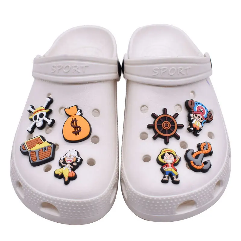 One-Piece-Luffy-cartoon-Crocs-shoe-buckle-removable-Solon-Jinbe-Chopper ...