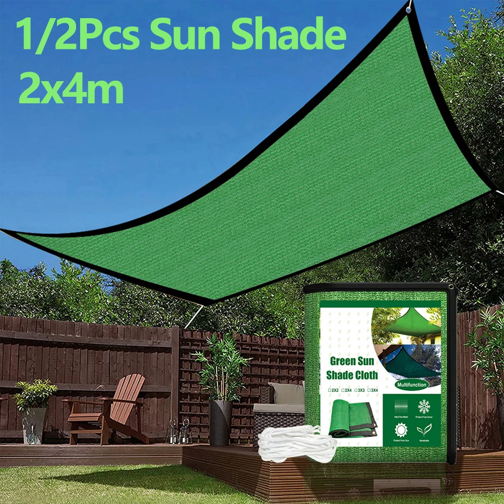 1-2PCS-2X4m-Sun-Shade-Outdoor-Rectangle-Shade-Sail-with-8m-Rope-Non ...