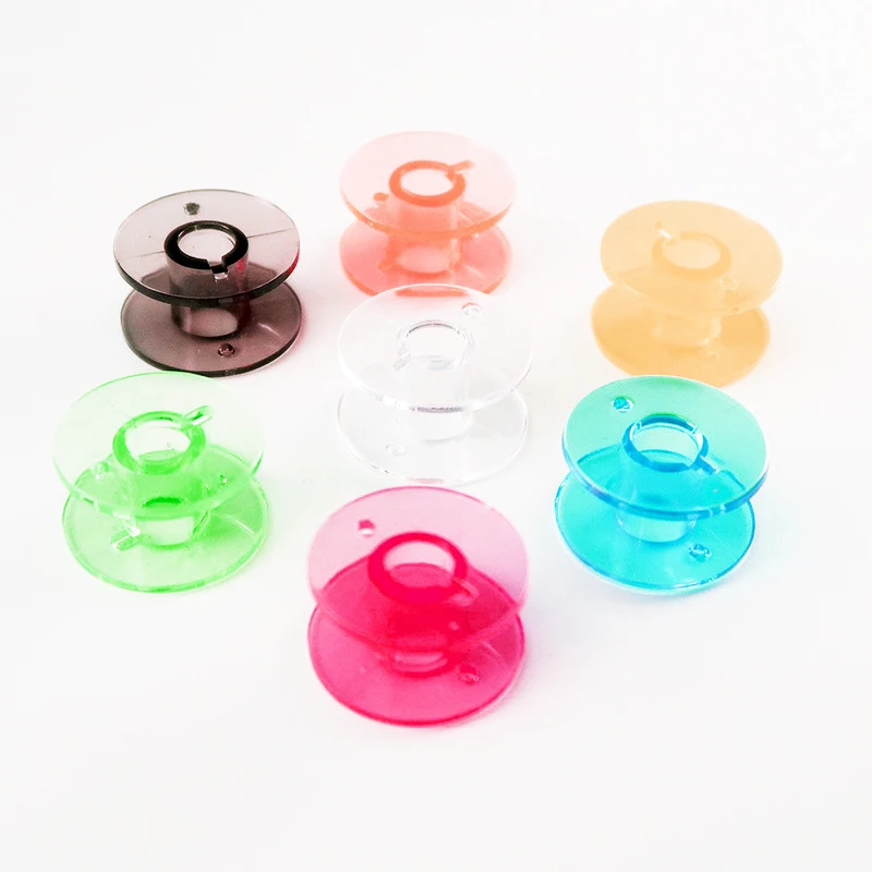 10-20pcs-Sewing-Bobbins-Transparent-Colorful-Spools-for-Sewing-Tools ...