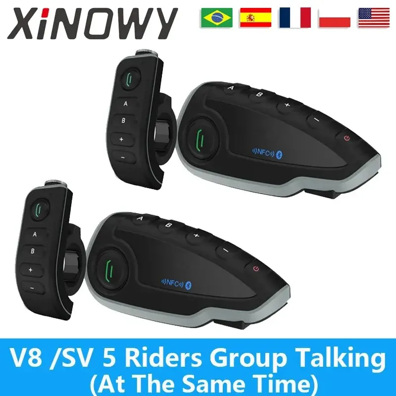 XINOWY-V8-SV-1200M-Motorcycle-Helmet-Bluetooth-Headset-Intercom-for-5 ...
