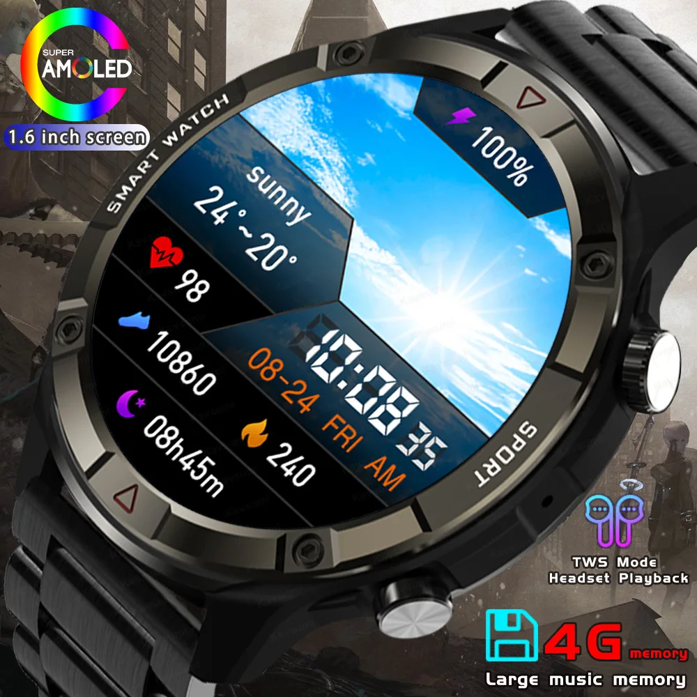 New 4G Memory Smart Watch Men Outdoor Sports Smartwatch Men Bluetooth ...