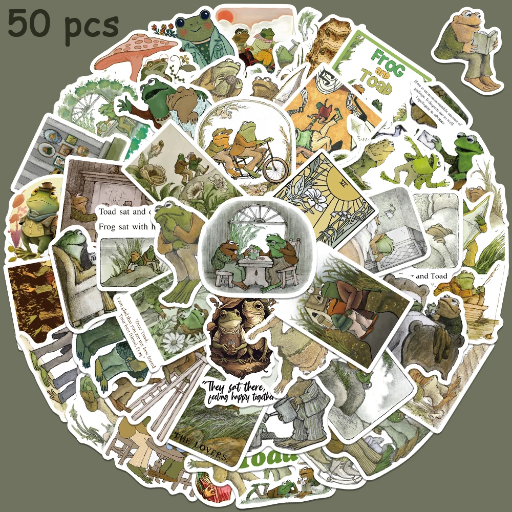 50pcs-Retro-Frog-and-Toad-Stickers-Vintage-Aesthetic-Graffiti-Decals ...