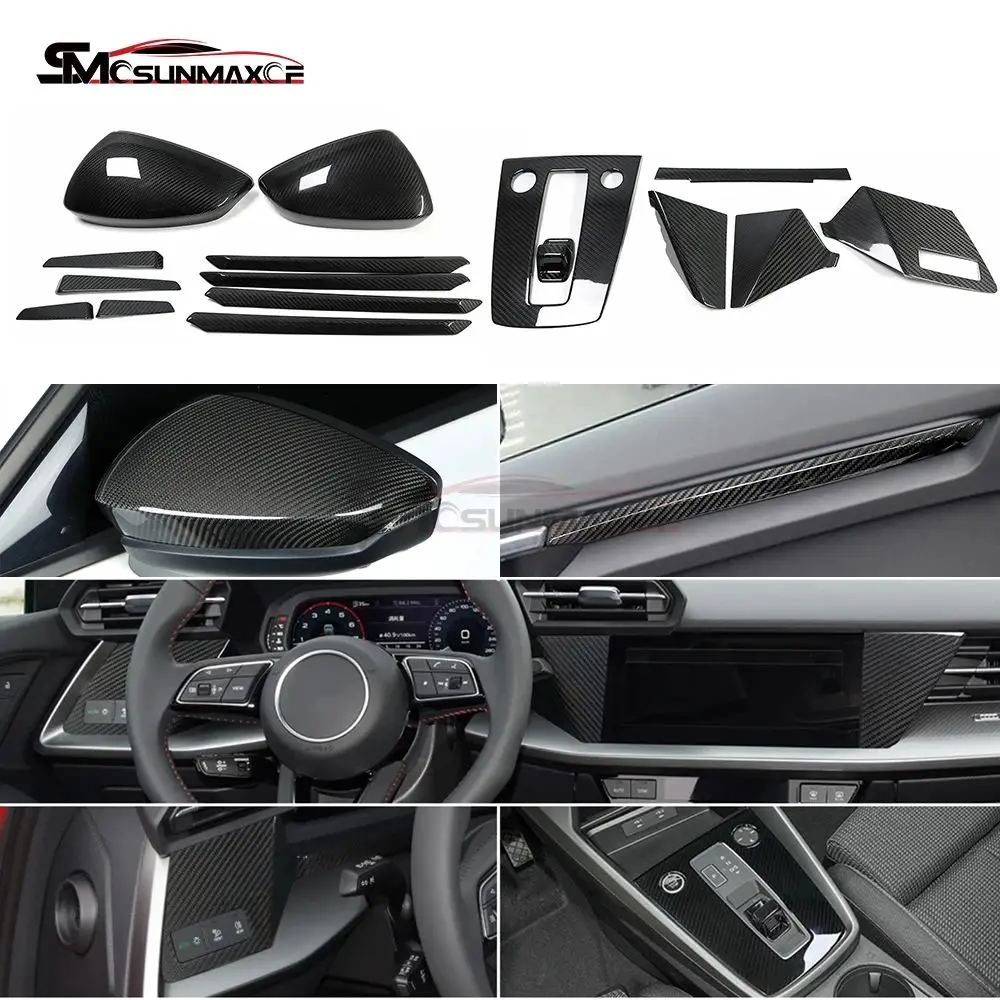 LHD Real Carbon Fiber Car Interior Center Console Panel Cover Trim Side ...