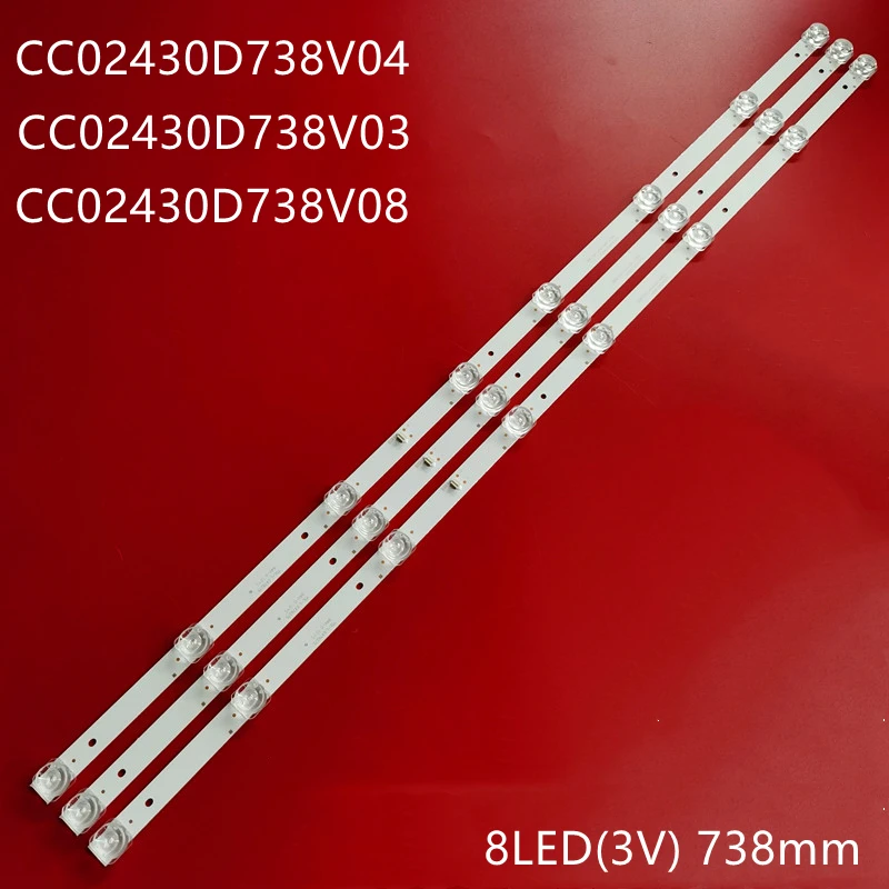 LED-Backlight-strip-8-Lamp-CC02430D738V04-43E20-3X8-8S1P-1410-0D20-for ...