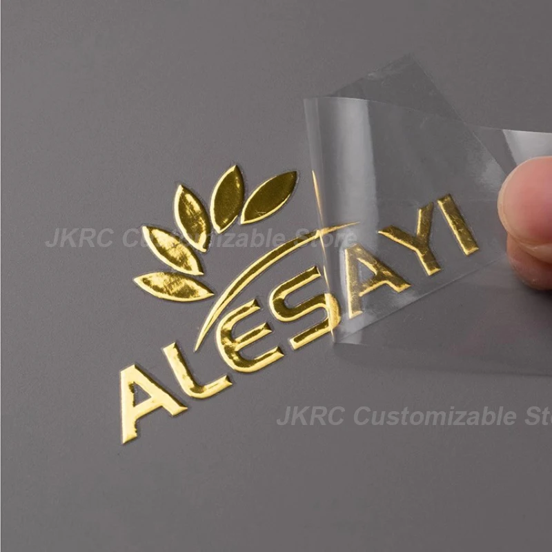 custom-color-transfer-3D-sticker-DTF-UV-gold-decal-brand-company-logo ...