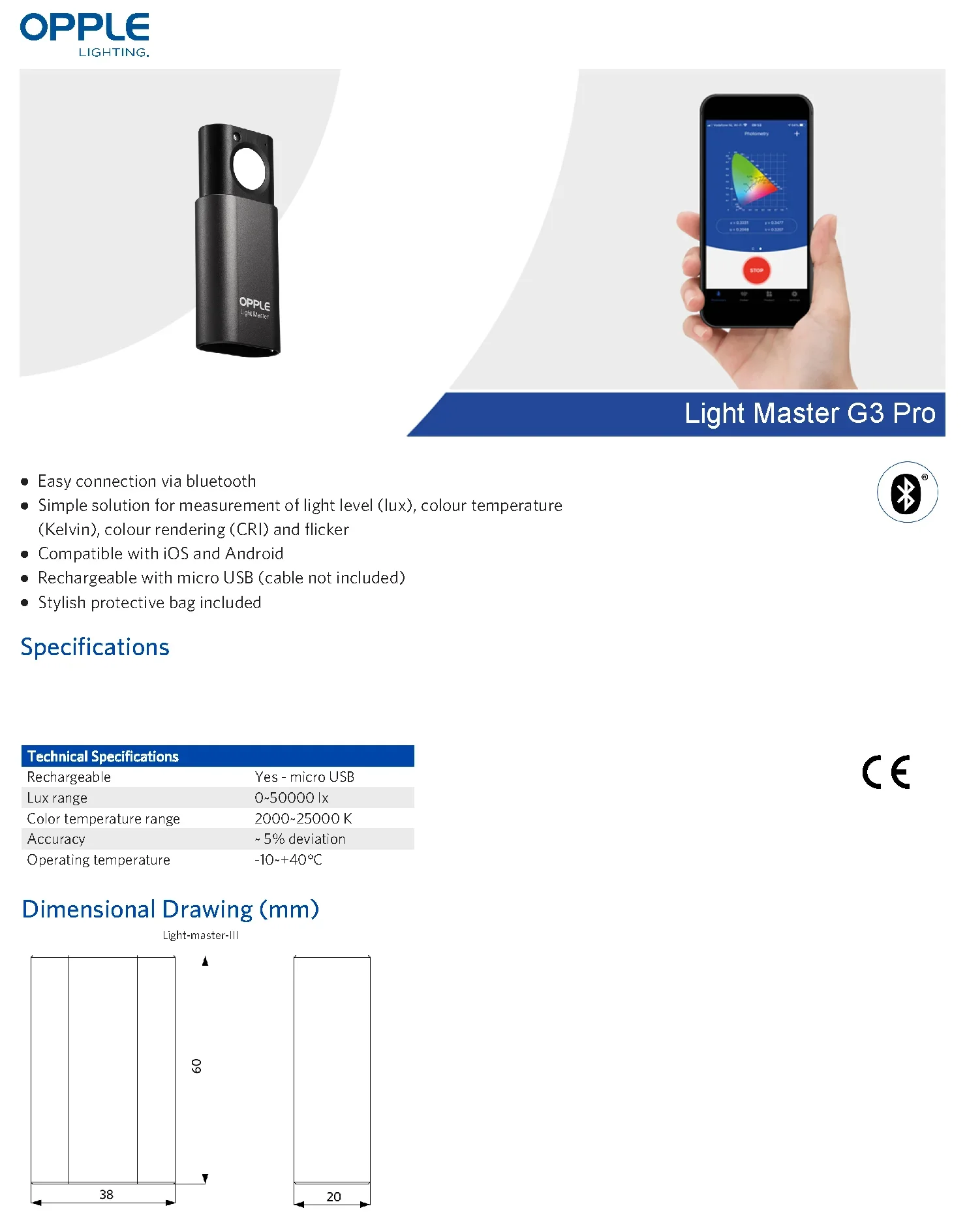 Светодиодный фонарик OPPLE Light Master 4 Light Lux CRI DUV R1-R14 | AliExpress