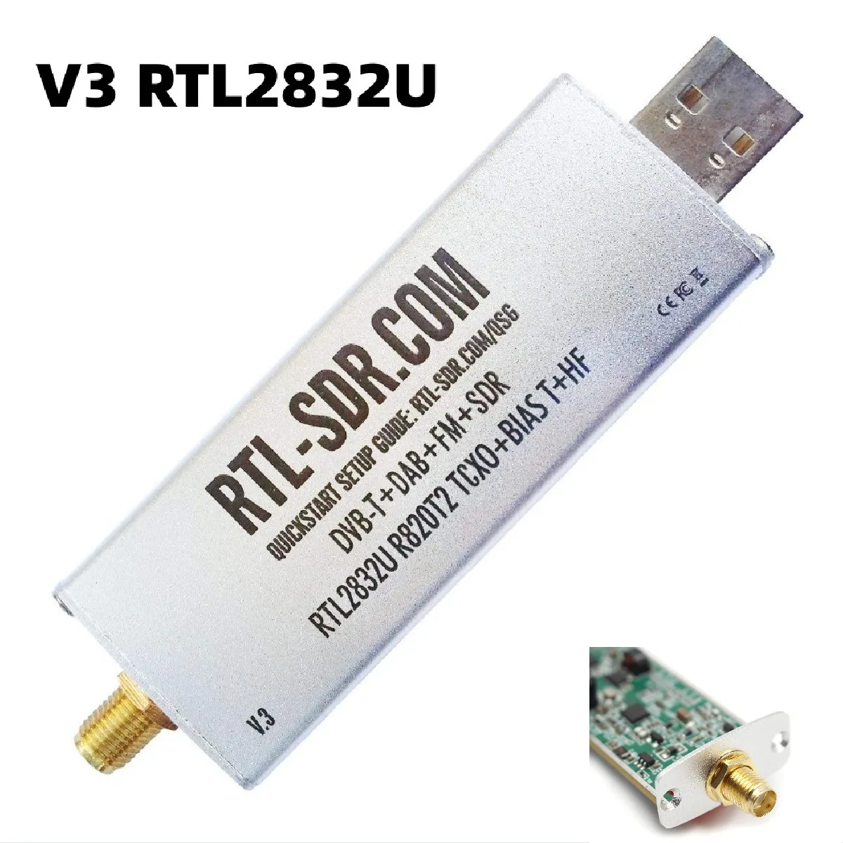 RTL-SDR Blog RTL SDR V3 RTL2832U 1PPM TCXO HF BiasT SMA, Radio Definida ...