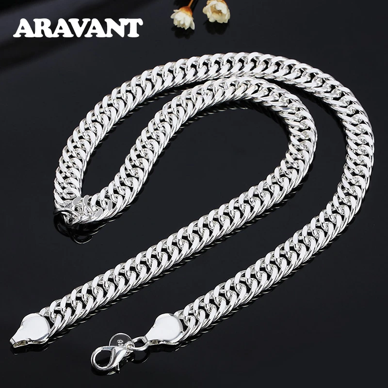 925 Silver 10mm Necklaces Chain For Men Women Fashion Jewelry ...