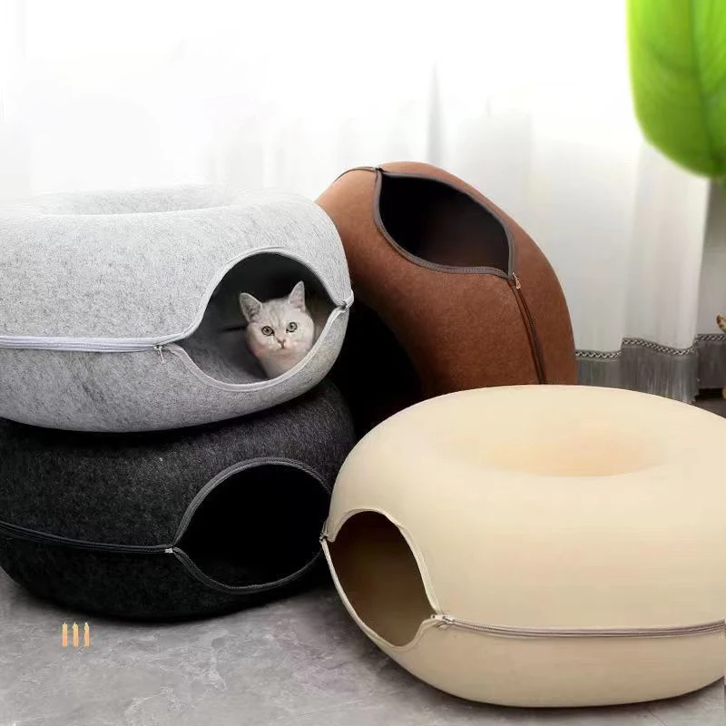 Donut-Cat-Bed-Pet-Cat-Tunnel-Interactive-Game-Toy-Cat-Bed-Dual-use ...