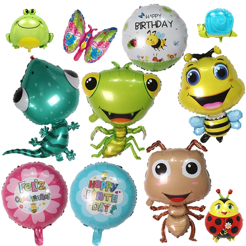 Cartoon-Animal-Foil-Balloon-Jungle-Bee-Ant-Mantis-Butterfly-Insect ...