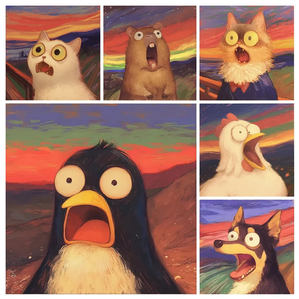 Screaming-Animals-5D-Diamond-Painting-Funny-Animal-Picture-Mosaic-Art ...