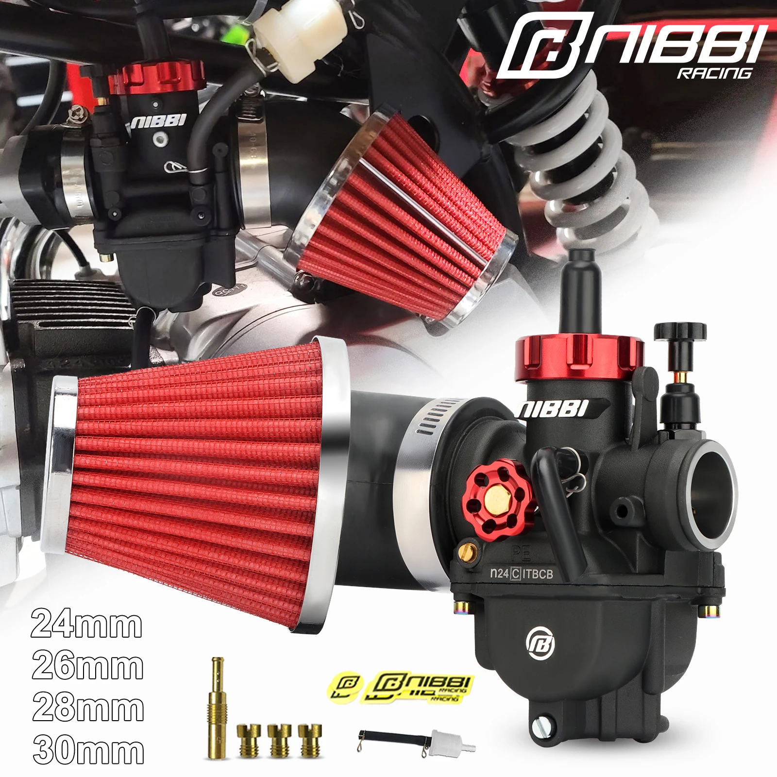 NIBBI-Motorcycle-PE-Carburetor-With-Carb-Jets-Air-Filter-Kit-PE24mm ...