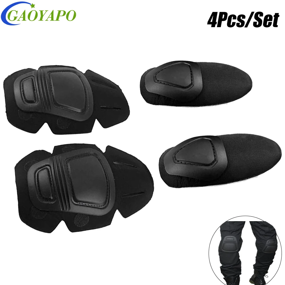 4Pcs-Set-Military-Tactical-Knee-Pad-Elbow-Pad-Set-Airsoft-Knee-Elbow ...