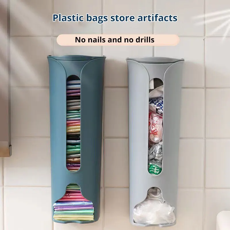 1pc Blue/Grey/White Creative Garbage Bag Storage Box Kitchen Plastic ...