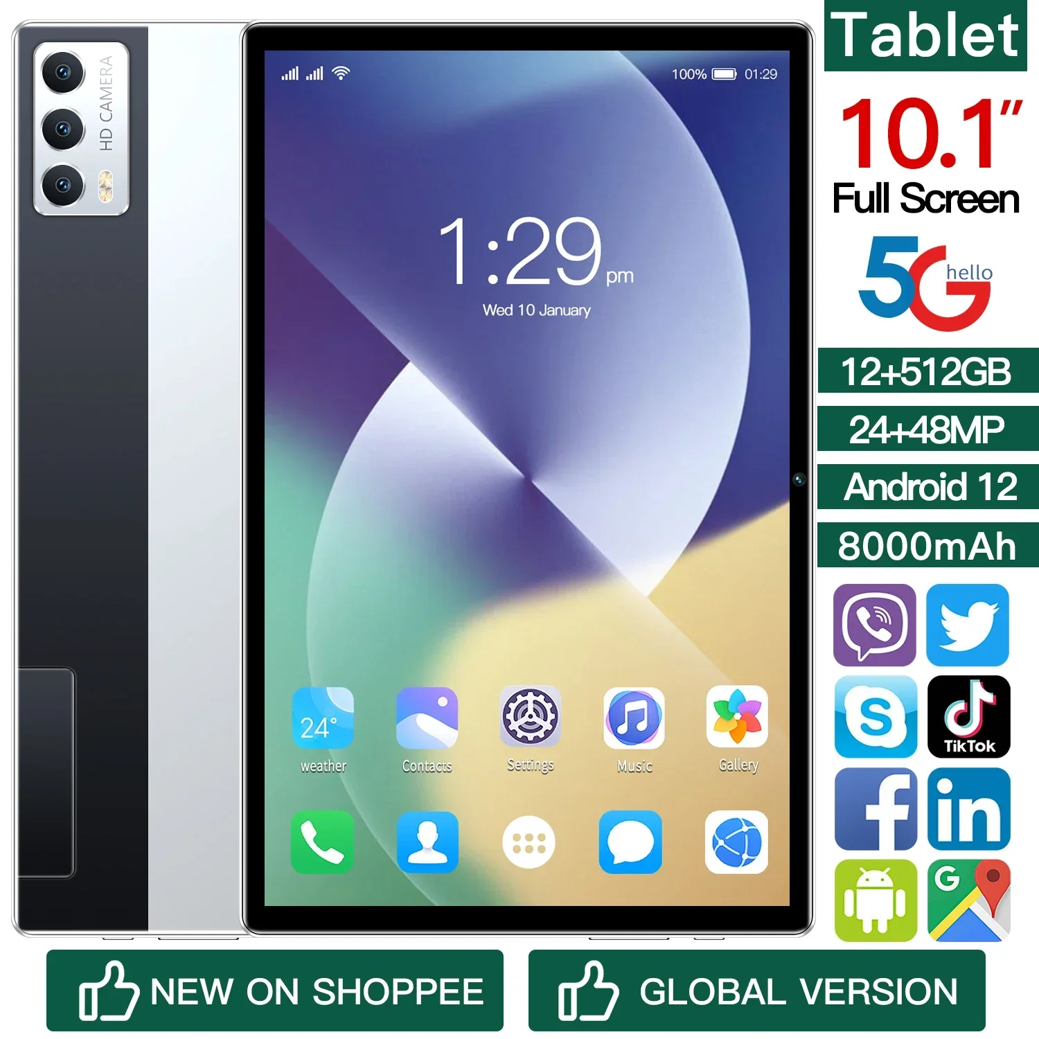 Android-12-Dual-5G-LTE-Tablet-Chamada-Telef-nica-Bluetooth-WiFi-16GB-de ...