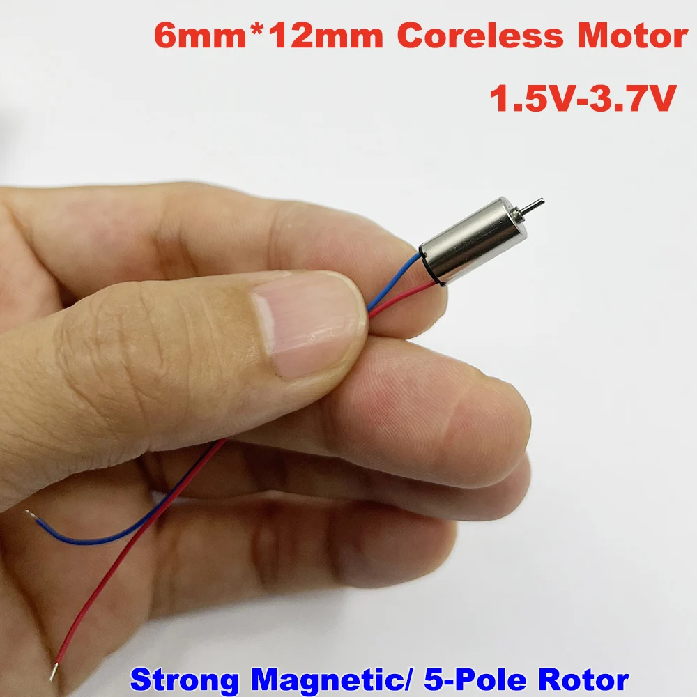 6mm*12mm Mini Coreless Motor DC 1.5V 3V 3.7V 75000RPM High Speed DIY RC Car Aircraft Drone ...