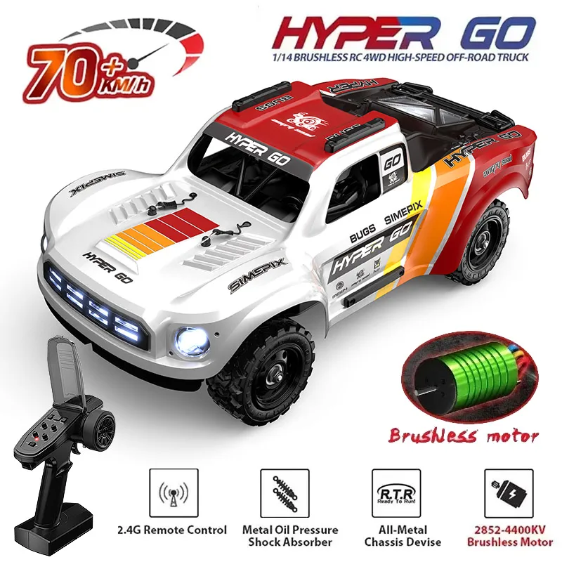 MJX Hyper Go 14211 1/14 4WD RC Car 70KM/H Brushless RC Racing Car 2.4G ...