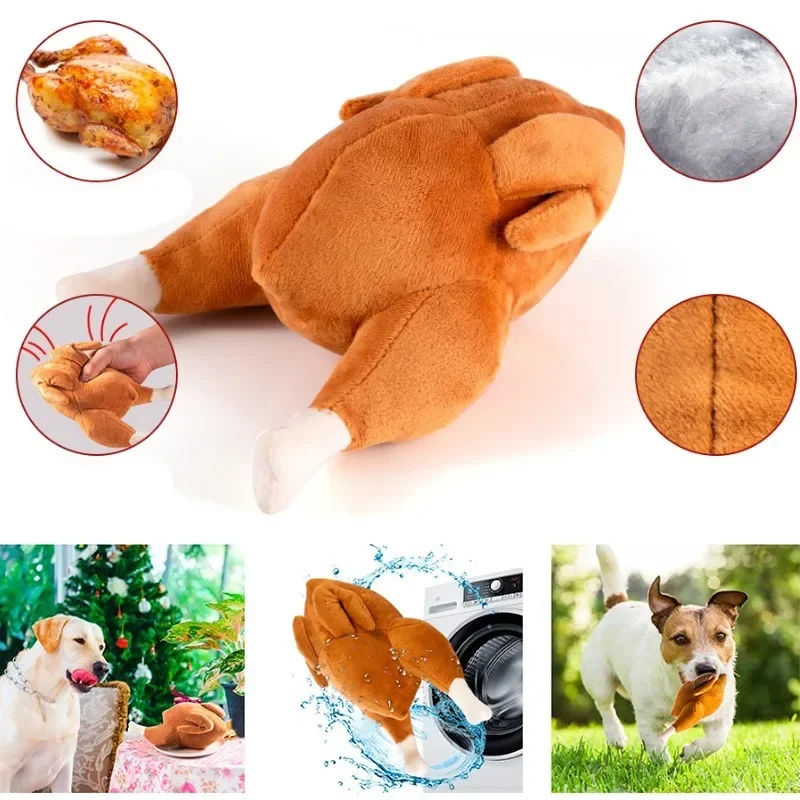 Pet-Dog-Roast-Chicken-Plush-Squeaky-Stuffed-Toys-Chew-resistant-Chew ...