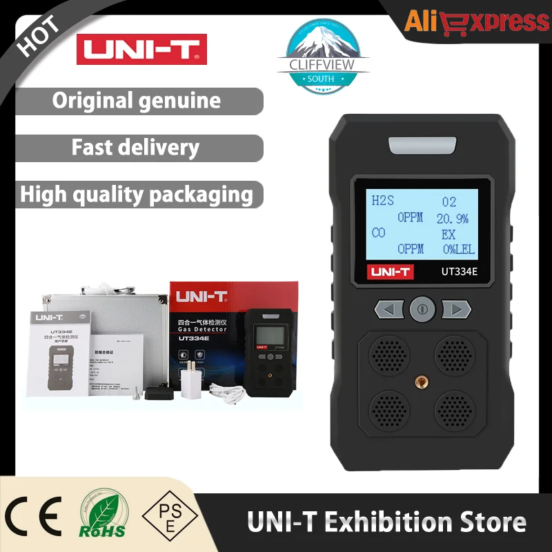 UNI-T-Gas-Detector-Leakage-UT334-Series-O2-H2S-CO-EX-4-in-1-Carbon ...