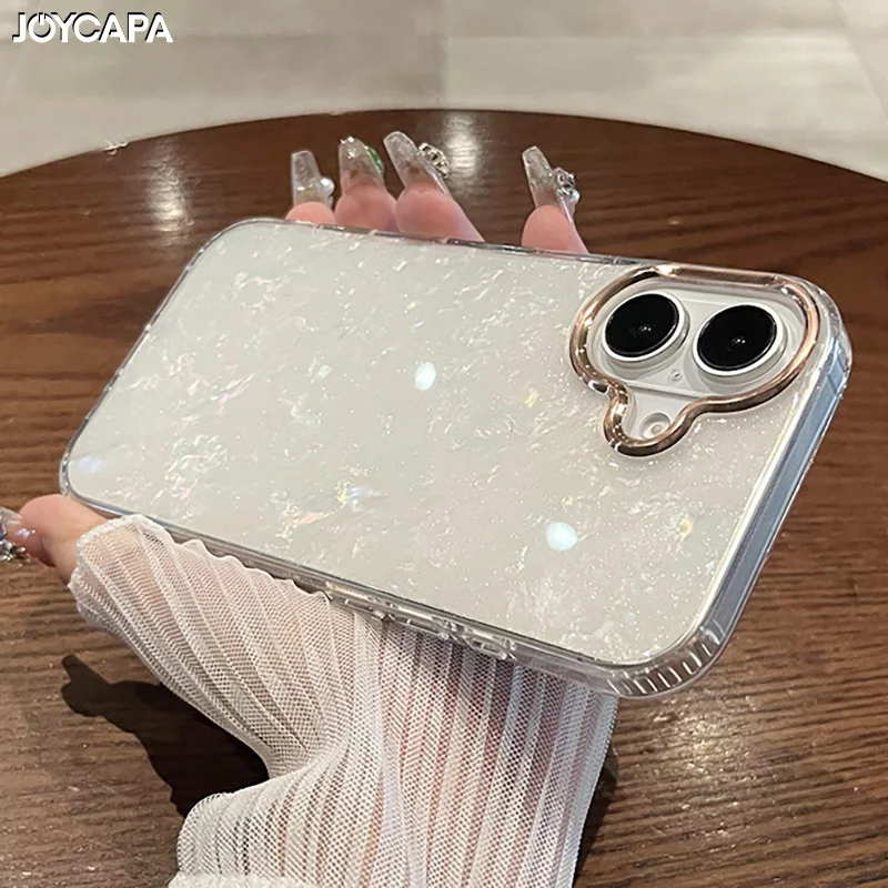 Luxury Bling Glitter Dream Conch Shell Marble Case For iPhone 16 13 14 ...