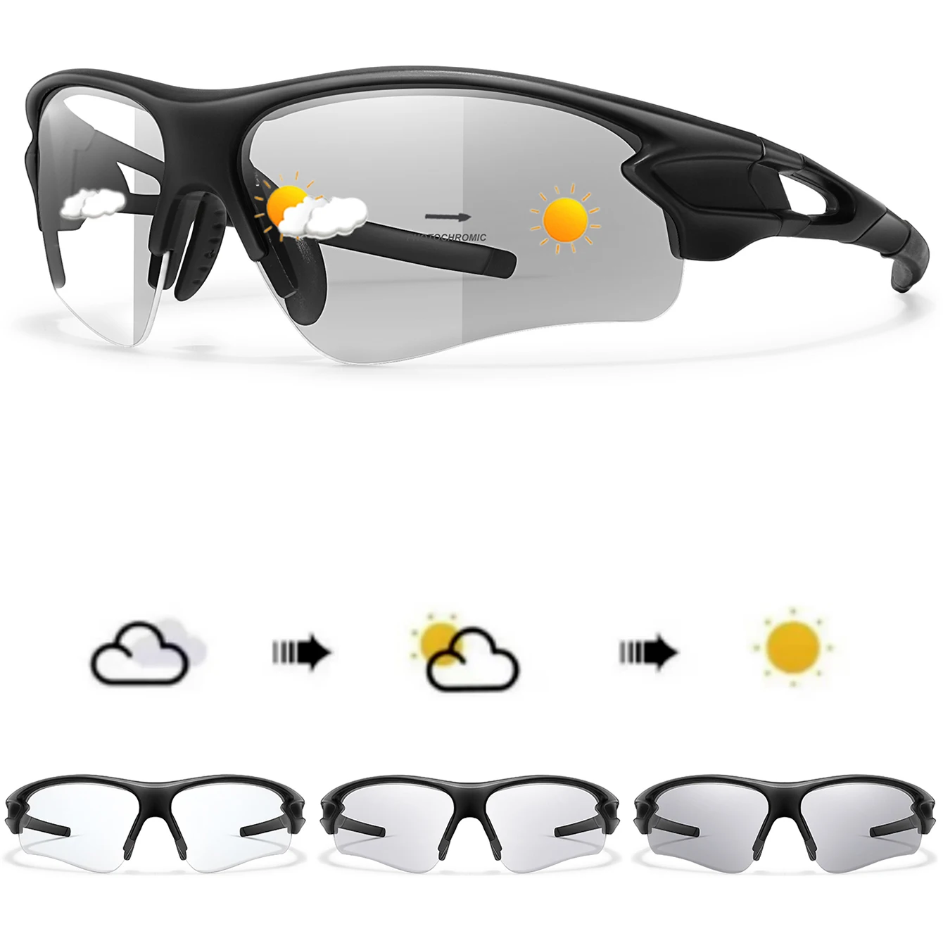 Outdoor Sports Fashion Photochromic Sunglasses Women Men Cycling ...