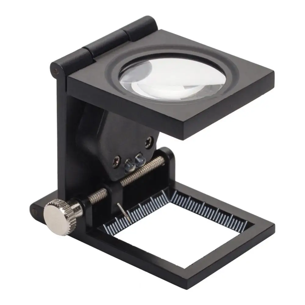 10x Table Pocket Magnifier with 2 LED Illuminate Glass Cloth Textile ...