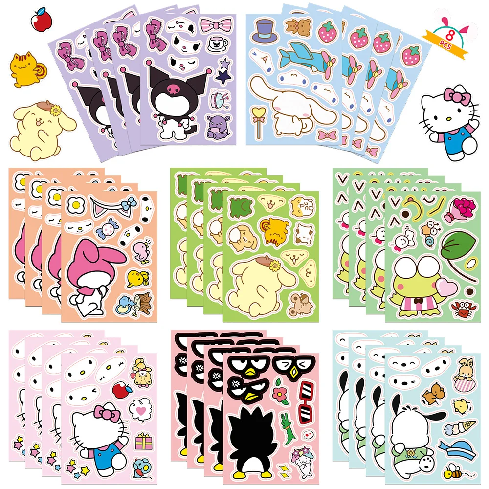 8-16Sheets-Cute-Sanrio-Kuromi-Hello-Kitty-Children-Puzzle-Anime ...