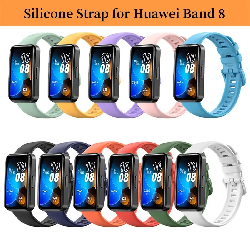 Silicone-Strap-for-Huawei-Band-8-Smart-Watch-Replacement-Wristband-Soft ...