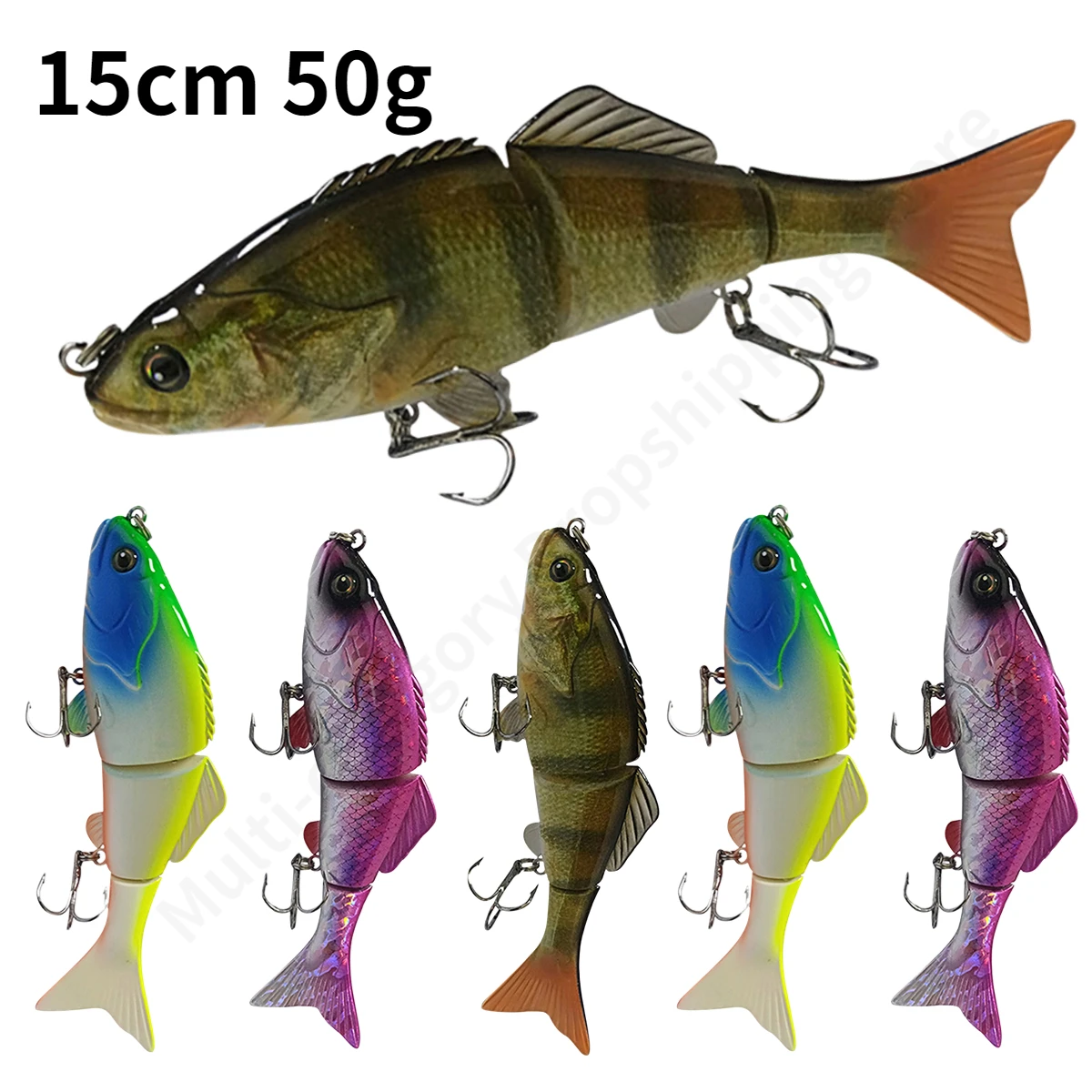 Cebo de pesca de mar 15cm 50g cebo duro señuelo Multi articulado ...