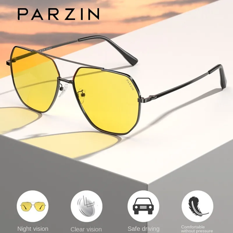 PARZIN-Night-Vision-Driving-Glasses-Anti-glare-Clear-Sun-Glasses-Men-UV ...