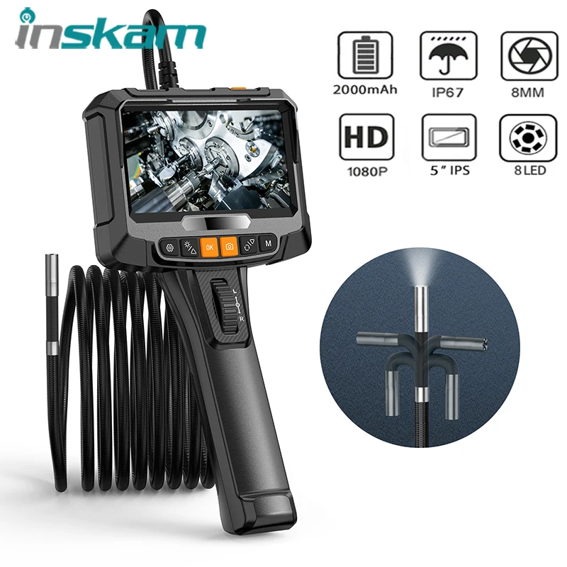 INSKAM-360-Steering-Industrial-Endoscope-Camera-8mm-Single-Dual-Lens ...