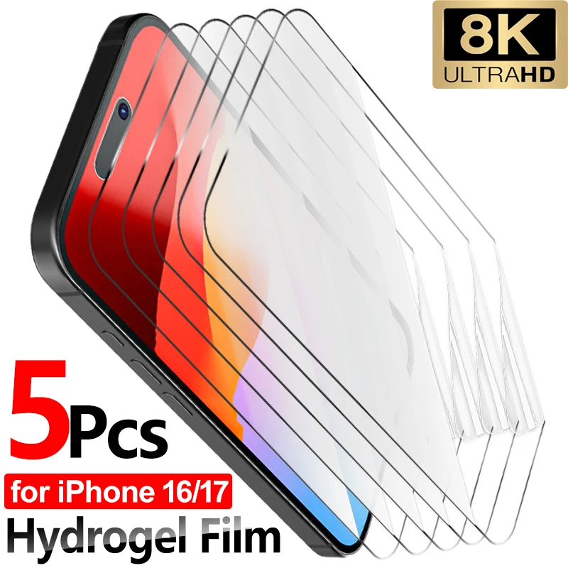 Hydrogel Films HD Screen Protector for IPhone17 17Air 16 17Pro Max Soft ...