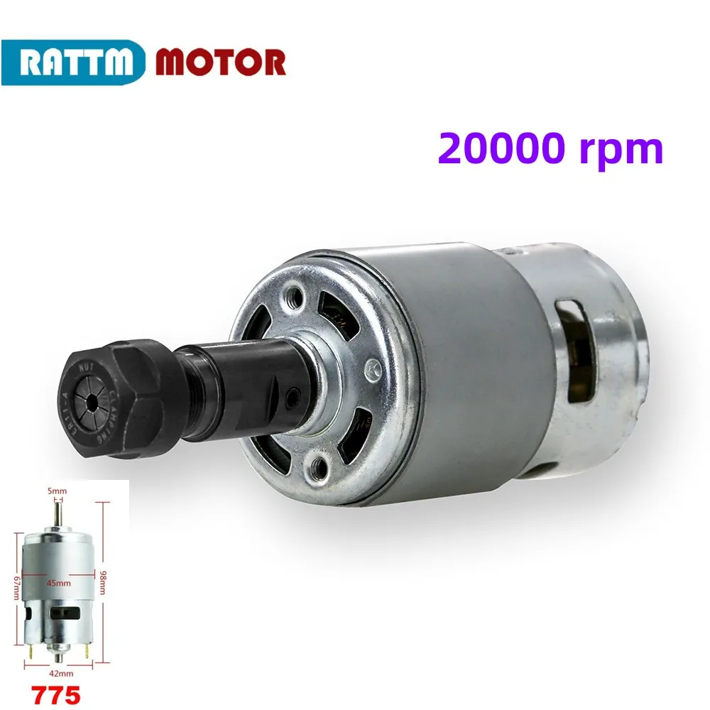 Mini-Electric-Large-Torque-775-Spindle-Motor-DC-12V-24V-20000RPM-Ball ...
