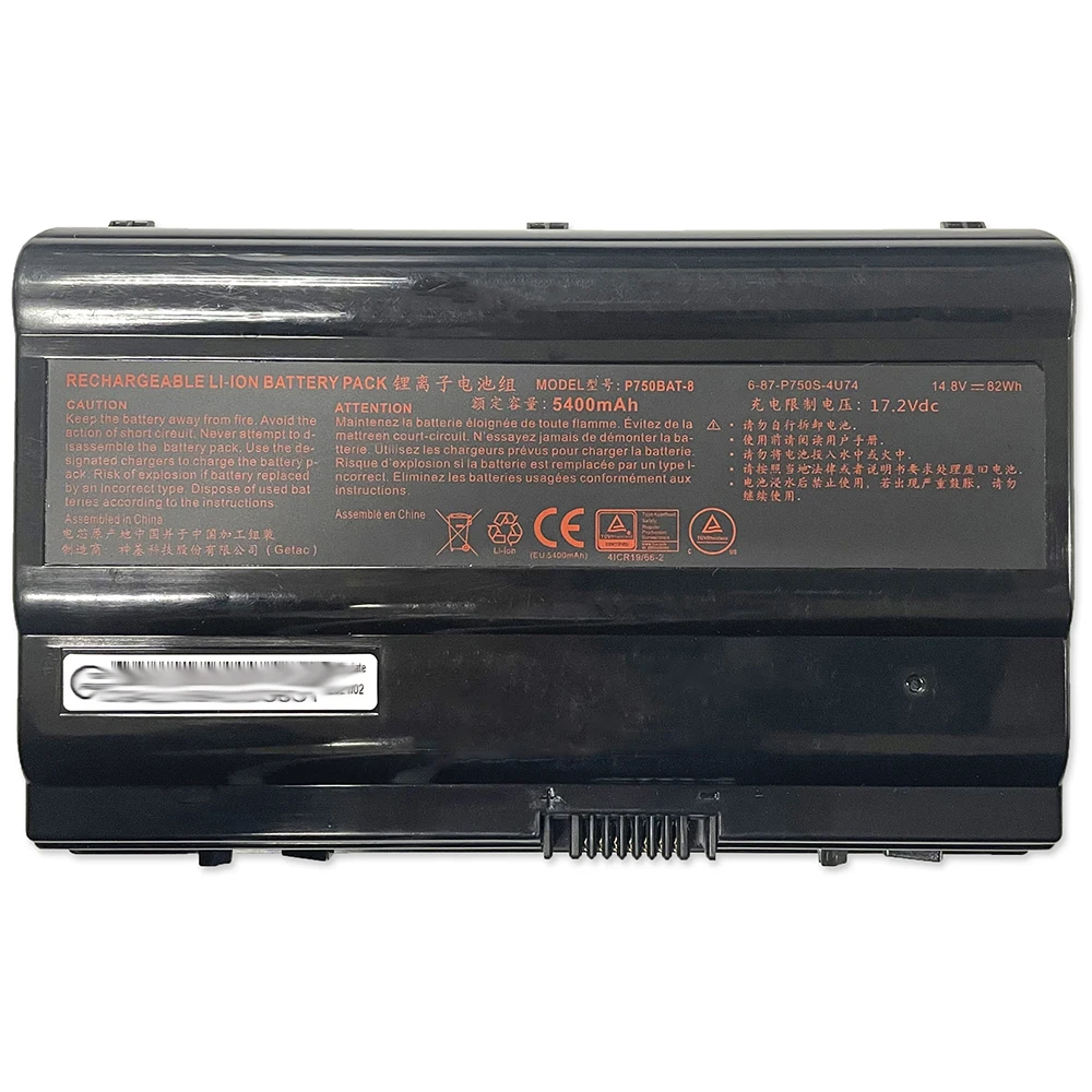 Nova Bateria Do Portátil P750bat8 14.8v 82wh Para Clevo P750 P750zm ...