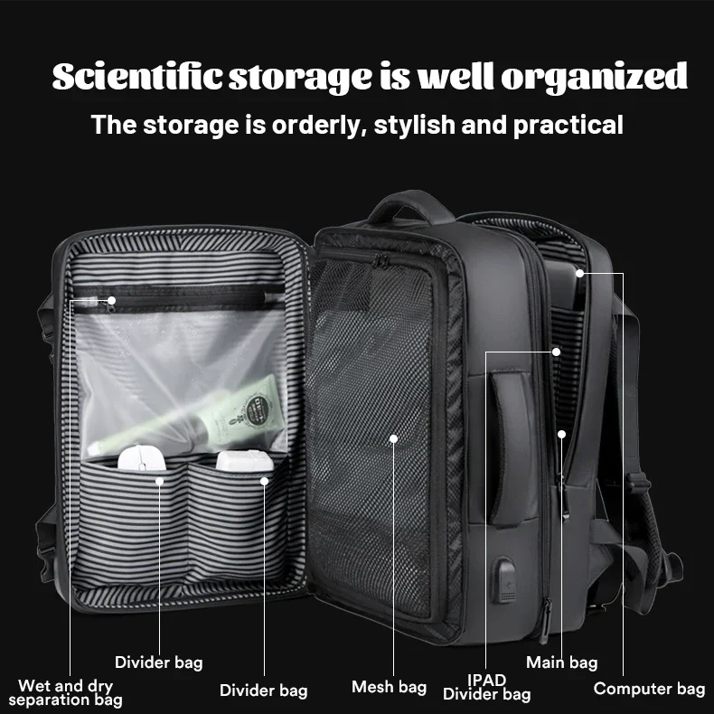 17.3”Hard Shell Backpack Men’s Business Laptop Backpack Thickened 50L ...