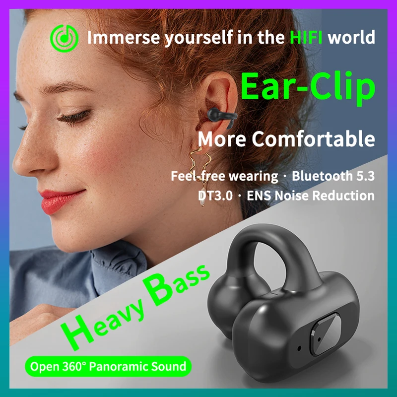 4th-Gen-Ear-Clip-Wireless-Earphone-Open-360-Panoramic-Sound-HIFI-Heavy ...