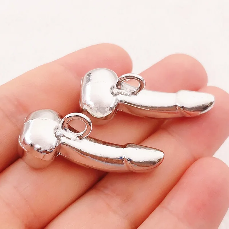 JINDINSP 2pcs 39*17mm Antique Silver Alloy Male Genital Charms Pendants ...