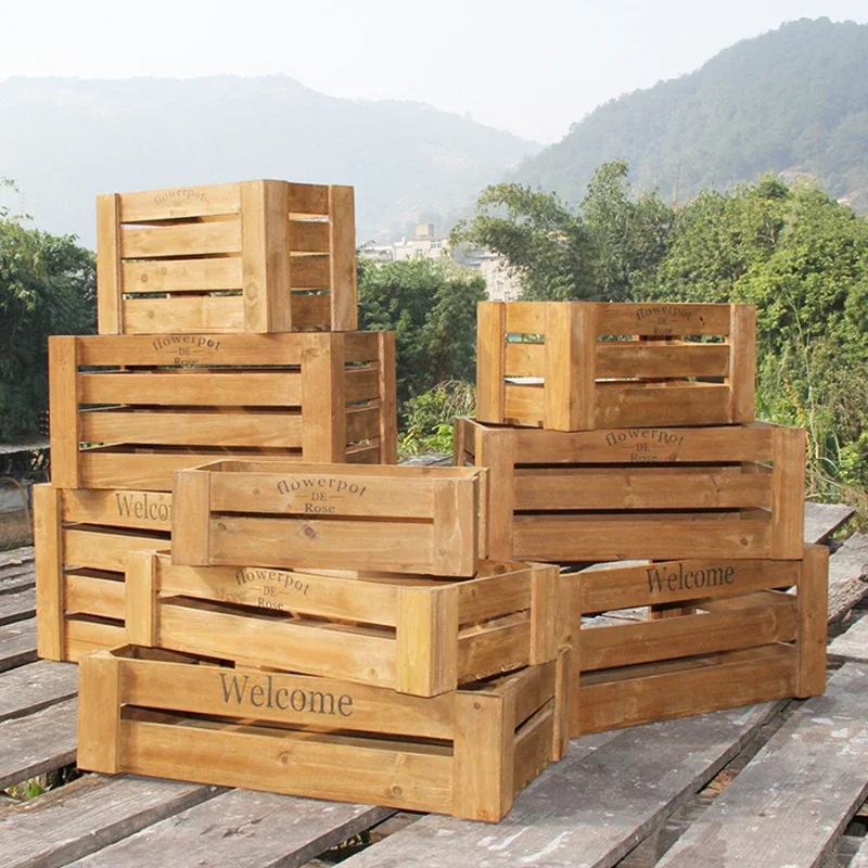 Cedar-Wine-Storage-Box-Slatted-Display-Crate-Vintage-Decorative ...