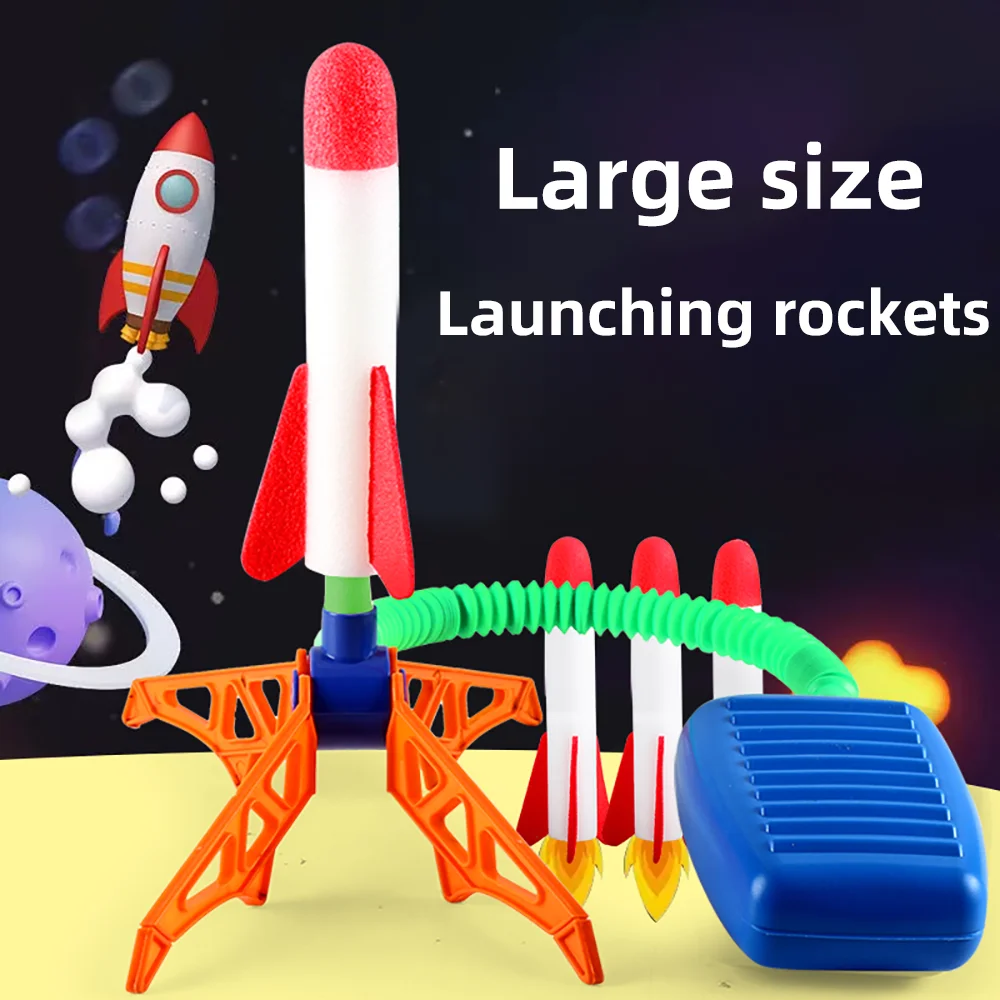 Kids-Step-Pump-Power-Rocket-Launcher-Air-Pressed-Stomp-Outdoor-Family ...