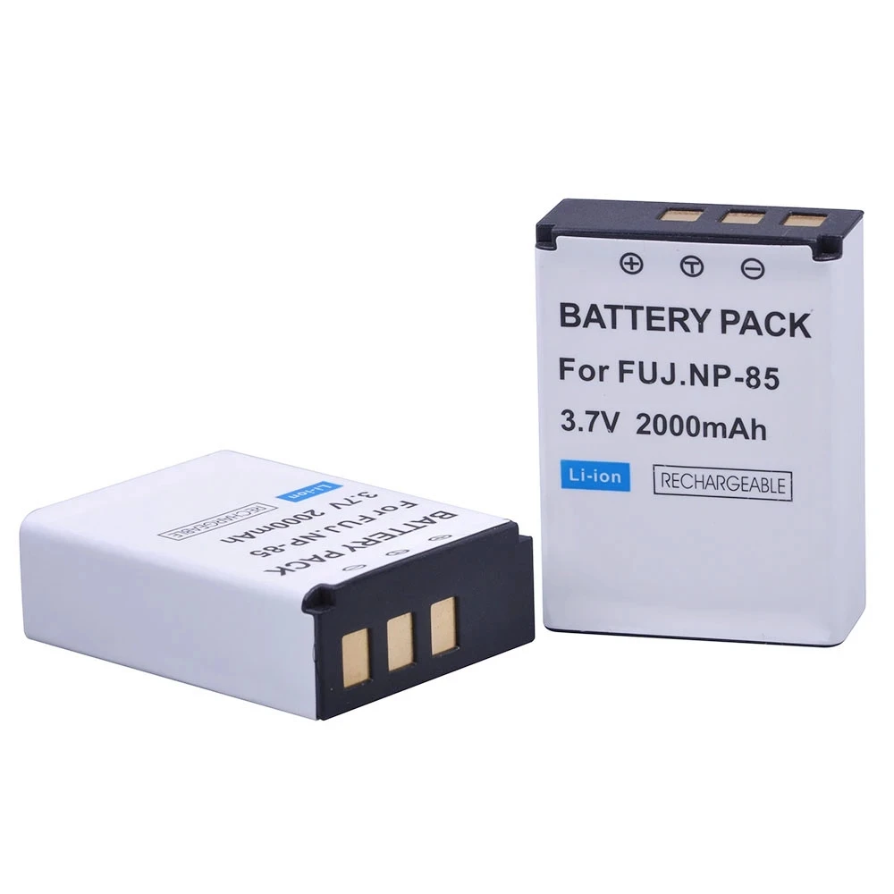 2Battery 1Charger-2000mAh NP-85 NP85 NP 85 Batterie pour Fujifilm BC-85 FinePix S1 SL240 SL245 ...