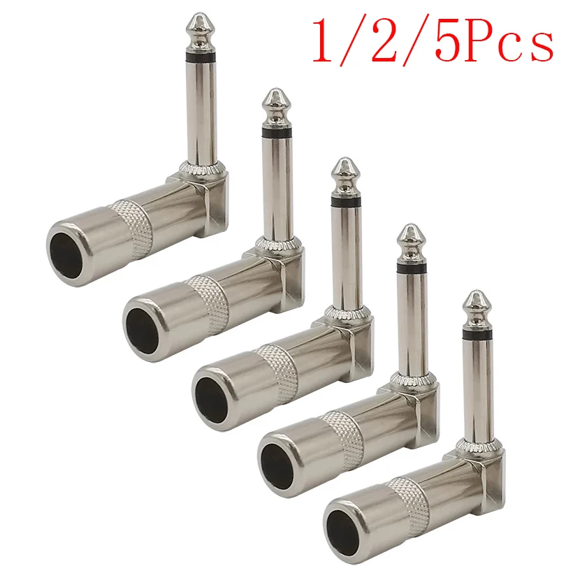 1-2-5Pcs-Right-Angle-1-4-6-35mm-Metal-Solder-Plug-Jack-Connector-L ...
