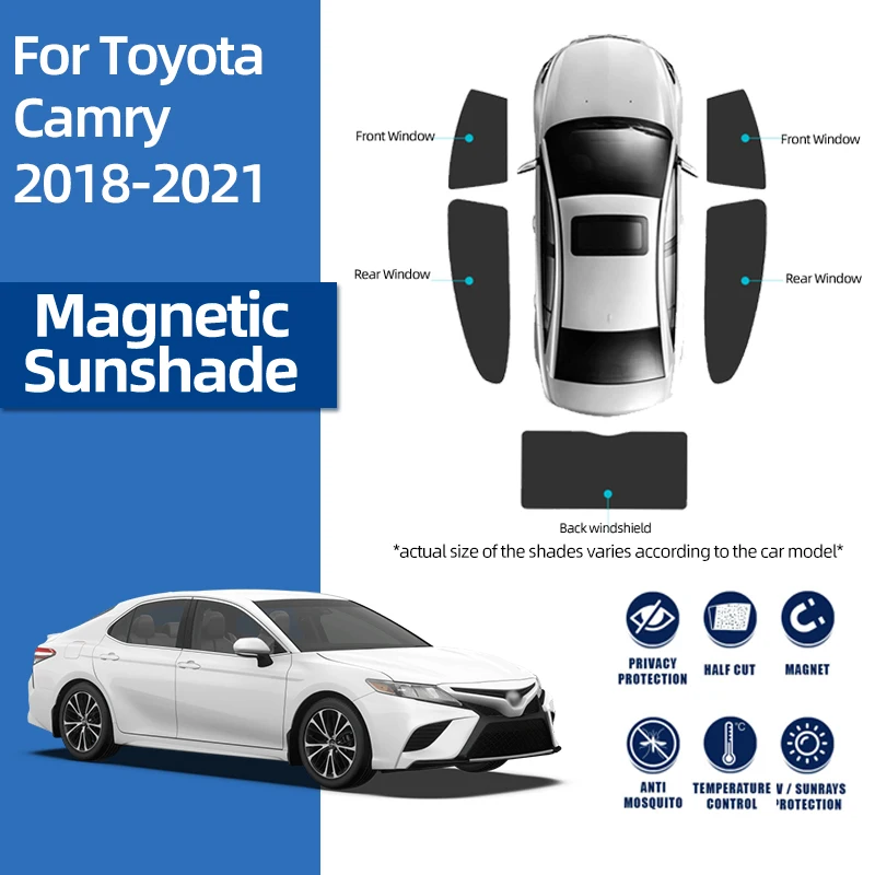 For Toyota Camry XV70 2018 2023 2024 Magnetic Car Sunshade Front Windshield Curtain Rear Side Baby Window Mesh Sun Shade Visor AliExpress