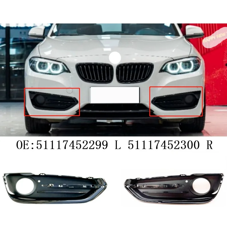 Two-door-coupe-Front-bumper-fog-light-frame-grille-BMW-2-Series-F22-F23 ...