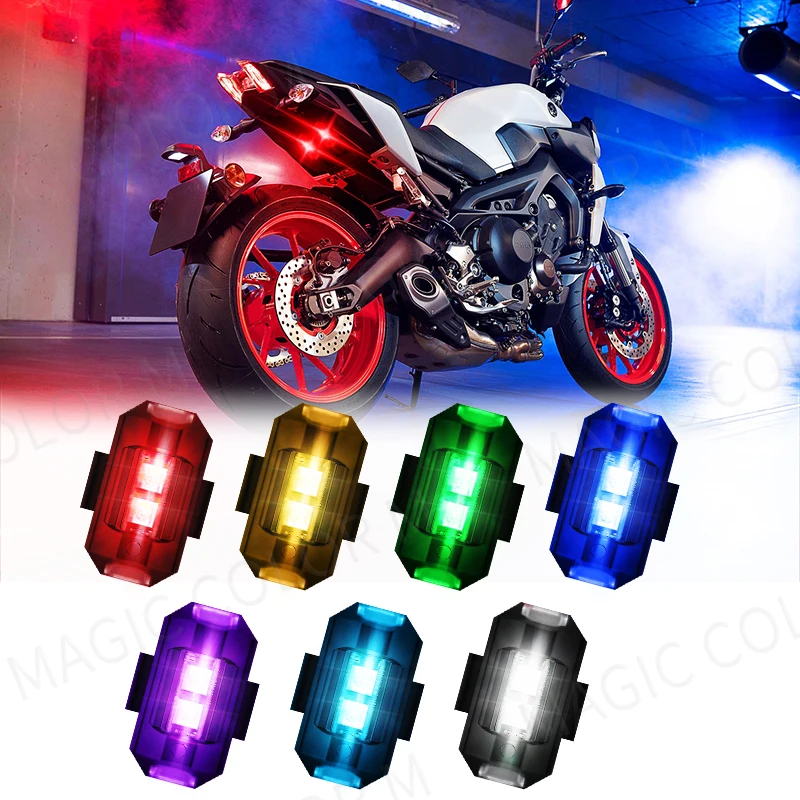 Magic colorM Motorcycle Strobe Warning Lights Universal Accessories USB ...