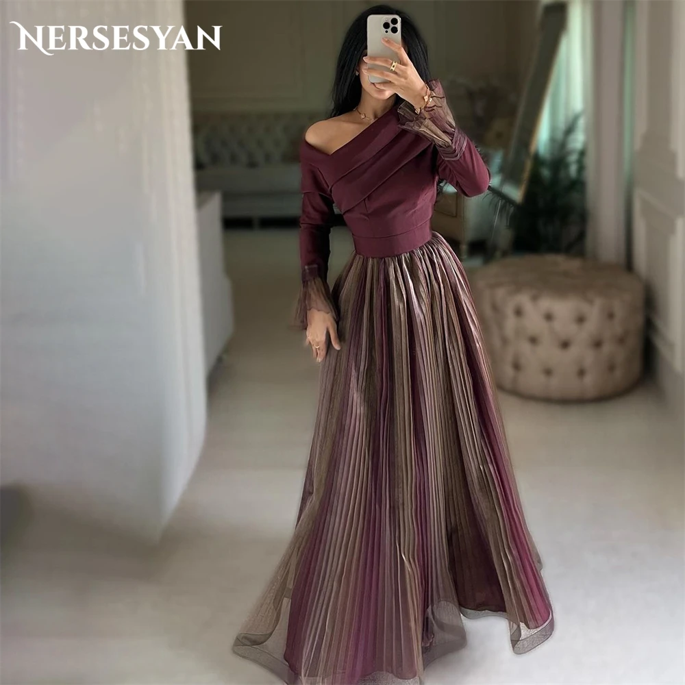 Nersesyan-Fire-Brick-Dubai-Formal-Evening-Dresses-Off-Shoulder-A-Line ...